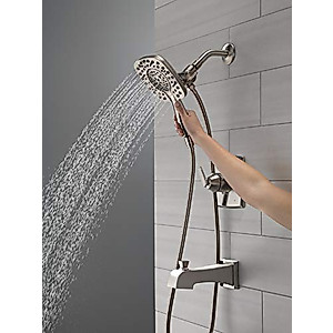 Delta Faucet Ashlyn 17 Series Dual-Function Tub and Shower Trim Kit with 2-Spray Touch-Clean In2ition 2-in-1 Hand Held Shower Head with Hose, Stainless T17464-SS-I (Valve Not Included)
