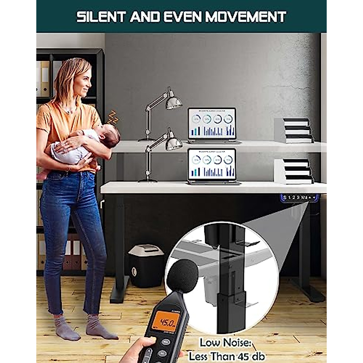 Subhtoh Adjustable Standing Desk Frame, Electric Standing Computer Desk Frame for Home Office Table Leg, Adjustable Height Stand Up Desk Base with Memory Controller,Sit Stand Desk Leg