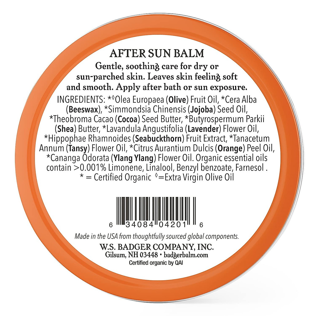 Badger - After Sun Balm, Blue Tansy & Lavender, Rescue Balm, Soothing & Cooling Balm for Tight Dry Skin After Sun Exposure, Certified Organic, 2 oz