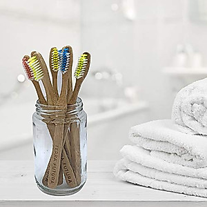 Terra Futura Bamboo Toothbrush 4 Pack, Ergonomic Toothbrush. Eco Friendly, Biodegradable & Environmentally Sustainable, BPA Free Bristles, Eco Compostable Toothbrush