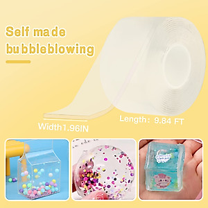 LIYAR Nano Tape Bubble Kit 80 Pack Nano Bubble Kit,2 Roll Nano Tape with Clay Viral Nano Bubble Tape Fidget Toys Adults Girls Toys Party Favors Unique Toys Nano Tape Bubble Kit for Kids