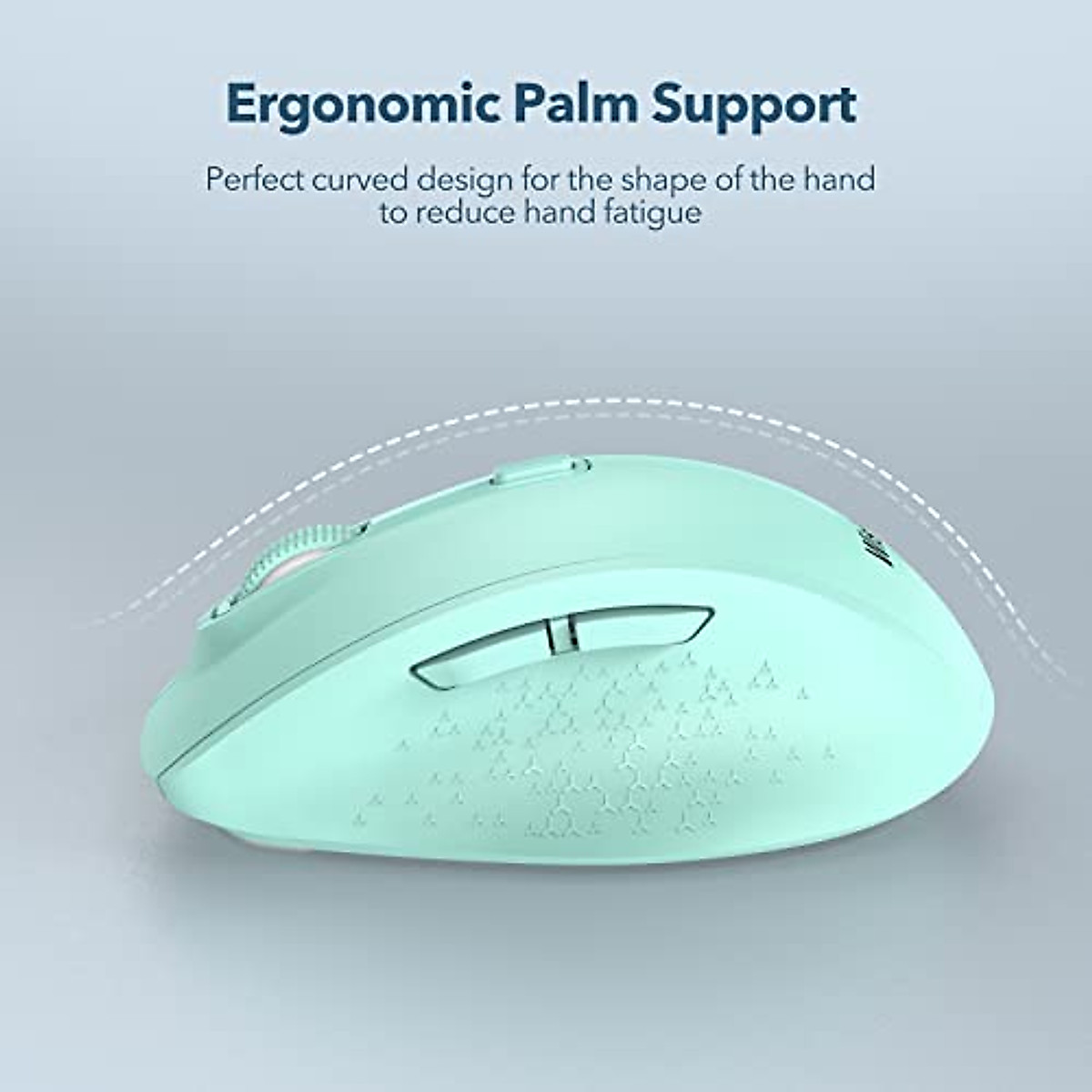 WisFox Bluetooth Mouse, Silent Wireless Mouse Come with 2 Modes (Bluetooth 3.0/5.0 + USB), Multi-Device Portable Cordless Mouse for Laptop, iPad, MacOS, PC, Windows, Android (Mint Green)