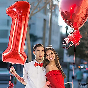 Giant, Red One Balloon for First Birthday - 40 Inch | Berry First Birthday Party Supplies | Big Red 1 Balloon for First Birthday | Berry First Birthday Decorations | 1st Birthday Decorations for Boys