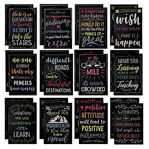 24-Pack Small Inspirational Notebooks for Office Employee Gifts, Growth Mindset Quotes, Motivational Pocket Journal Notepads Bulk for Teams, Students, Kids Party Favors, School (3.5x5 in)