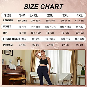 YOLIX 2 Pack Plus Size Leggings with Pockets for Women, 2X 3X 4X High Waisted Black Workout Leggings