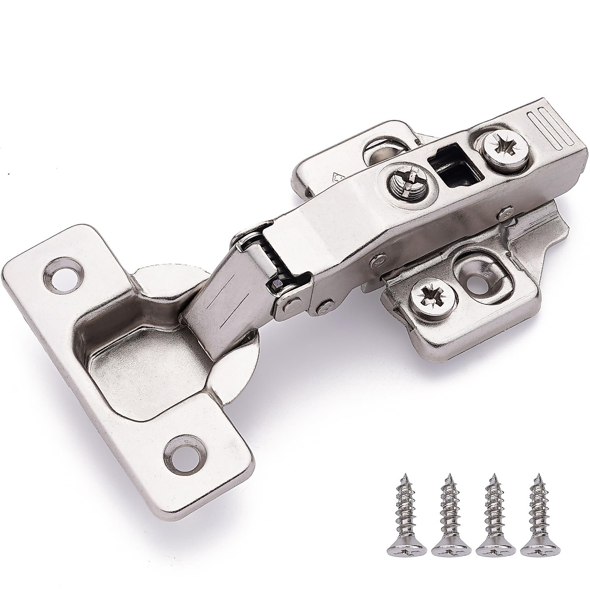 DecoBasics Full Overlay European Soft Close Cabinet Hinges for Kitchen Cabinets (10 Pcs) -105° Frameless Concealed Cabinet Door Hinge -3 Way Adjustability & Clip on Plate for Easy Installation
