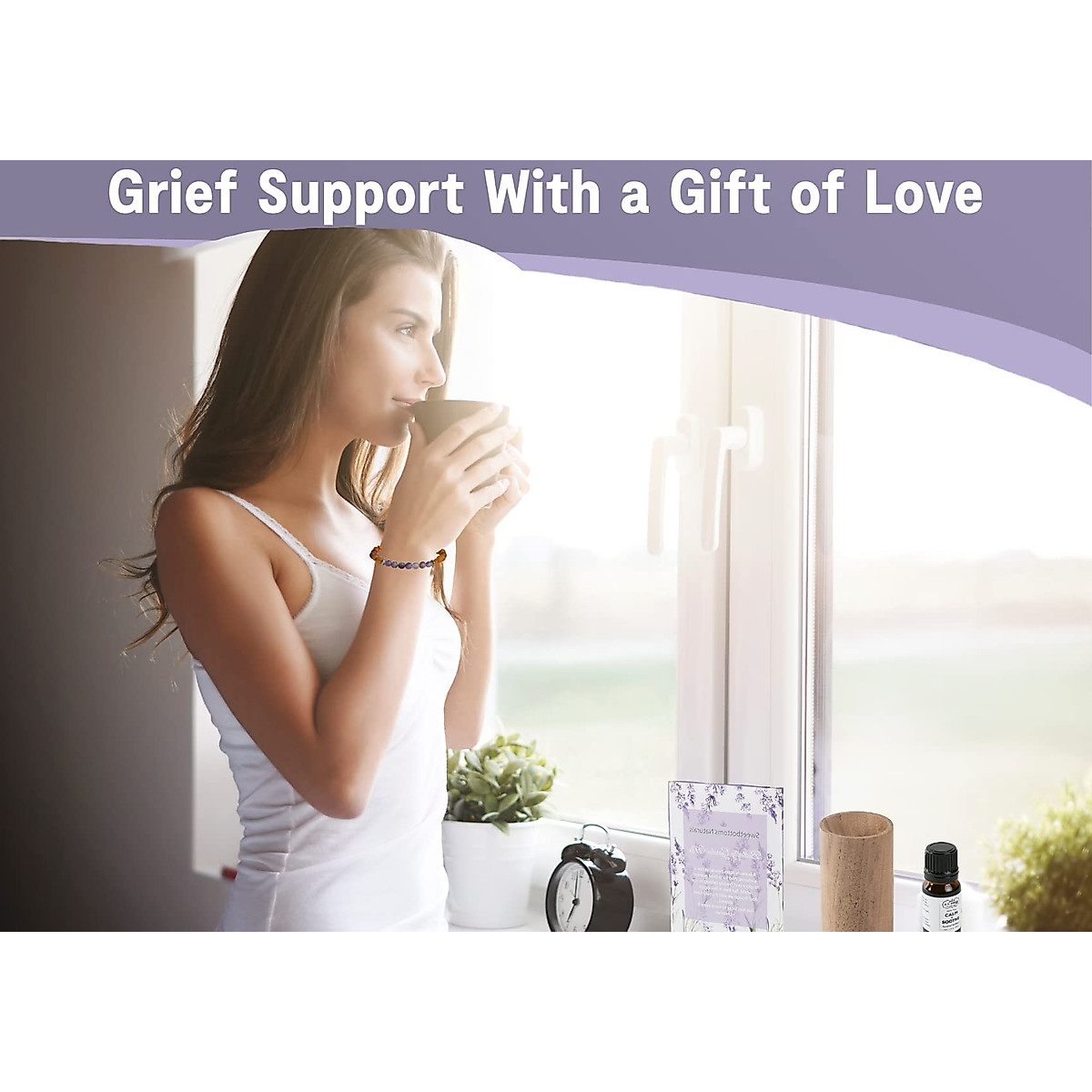 Unique Remembrance Gift for Loss of a Baby - Express Your Sympathy 4-Piece Gift Set with Memorial Jewelry, Flower Seeds, Aromatherapy Blend, Card & Gift Box - Uplifting Loss of a Child Memorial Gift