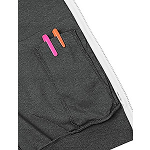 H2H Mens Slim Fit Zip Up Lightweight Long Sleeve Hoodies CHARCOAL US S/Asia M (CMOHOL048)