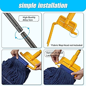 YeYeBest Mop Handle Commercial Heavy Duty - 60 inch Metal Commercial Mop Stick, Adjustable for Industrial & Household Floor Cleaning, 1Pack
