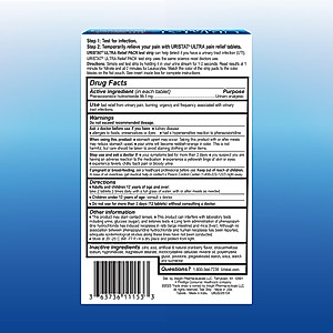 URISTAT Ultra UTI Relief Pak, UTI Treatment for Women and Men, 1 UTI Test Strip and 12 UTI Treatment Tablets, 1 Box