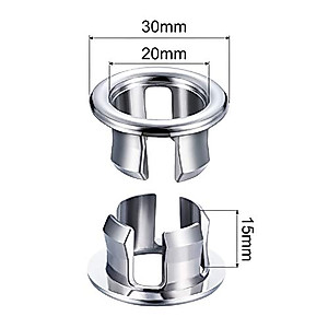 Zhehao 8 Pieces Sink Overflow Ring, Kitchen Bathroom Basin Trim Bath Sink Hole Round Overflow Drain Cap Cover Insert in Hole Spares