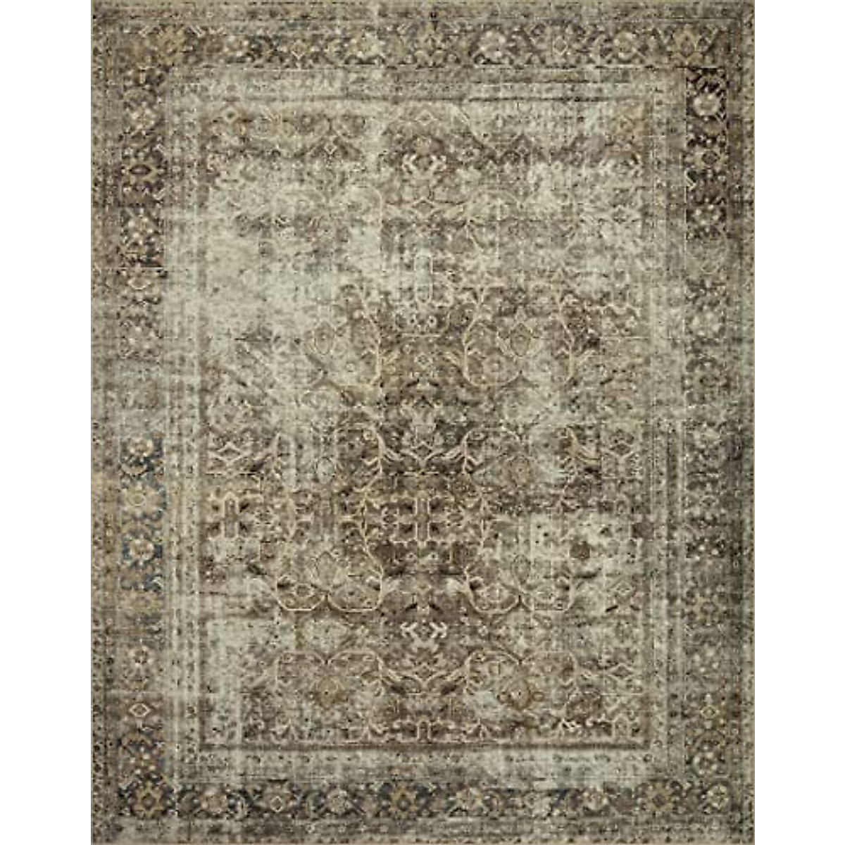 Magnolia Home by Joanna Gaines x Loloi Sinclair Collection SIN-01 Machine Washable Pebble / Taupe 7'-6" x 9'-6" Area Rug