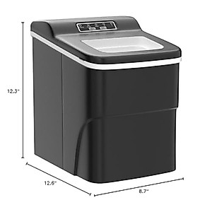 Ice Maker Countertop, Efficient Easy Carry Ice Machine,30Lbs/Day,Ideal for Restaurant, Bars, Home and Offices, Includes Scoop