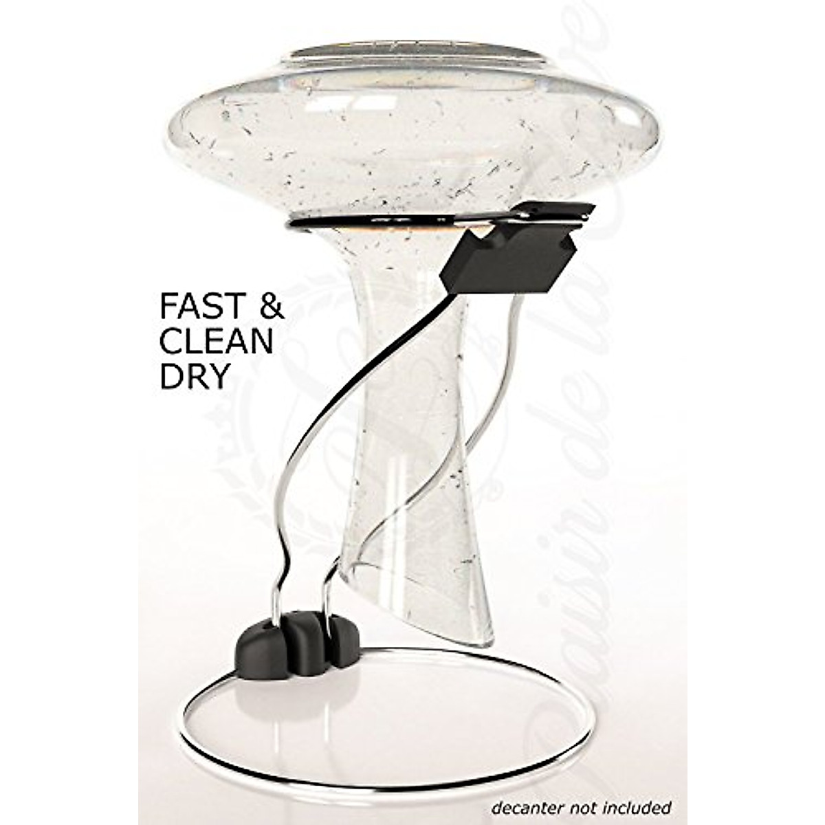 2in1 Wine Decanter Drying Stand – Fast Spotless Carafe Dryer & Compact Folding Rack for Safe Storage - incl. Black Rubber Top (Non Slip & Anti Scratch)