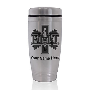SkunkWerkz Commuter Travel Mug, EMT Emergency Medical Technician, Personalized Engraving Included