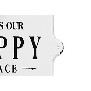 Creative Co-Op Distressed Metal Sentimental Wall Sign, “This is Our Happy Place”