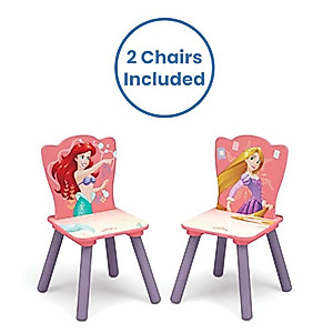 Delta Children Kids Table and Chair Set with Storage (2 Chairs Included) - Ideal for Arts & Crafts, Snack Time, Homeschooling, Homework & More, Disney Princess