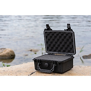 MEIJIA Portable All Weather IP67 Waterproof Protective Case, Hard Case,Camera Case With Customizable Foam,Fit Use of Drones, Cameras,Equipments, 8.12”x6.56”x 3.56”, Elegant Black