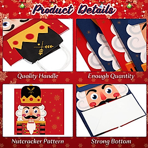 Funrous 16 Pieces Nutcracker Christmas Gift Bags Nutcracker Party Supplies Christmas Holiday Candy Goodie Treat Bags Bulk with Handles for Winter Holiday Party Supplies Favors Presents