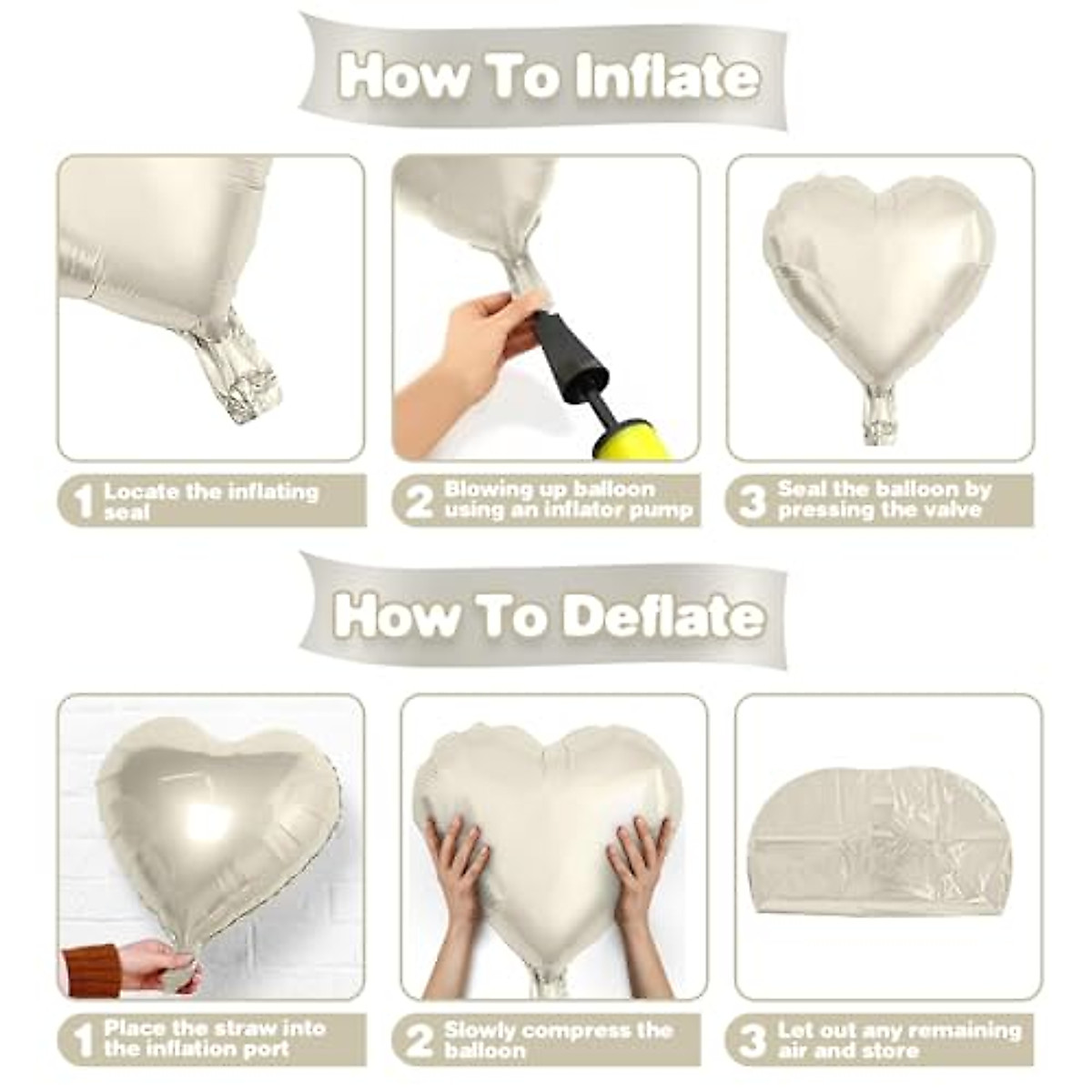 Baby Pink White Heart Balloons,12Pcs 18 Inch Light Pink Cream Foil Love Heart Shaped Balloons for Bow Birthday Party Bridal Engagement Wedding Anniversary Baby Shower Valentines Day Decorations