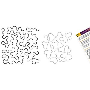 Quilting Stencils for Machine and Hand Quilting - 2 Quilting Stencils for Background Patterns - Heart Stipple, Large Stipple Plastic Quilt Stencil Set with Guide