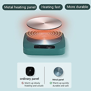 Coffee Mug Warmer for Coffee and Tea, Portable Cup Warmer for Travel, Office Desks, and Home Coffee Warmer for Cocoa, Milk, Tea, Water, Candle, Aluminum Metal Panel (Pink)