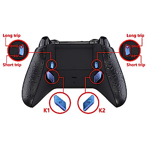 Chameleon Purple Blue Glossy Replacement Redesigned Back Buttons HK3 HK4 Trigger Lock K1 K2 Paddles for eXtremeRate Xbox One S X Controller Lofty Remap & Trigger Stop Kit