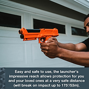 SABRE Pepper Spray Self Defense Launcher Pack, Home Security Defense Kit, Pepper Spray Gun with 7 Red Pepper Projectiles, 14 Inert Practice Projectiles, 2 CO2 Cartridges & Storage Case for Easy Carry