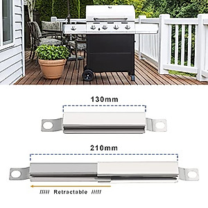 6PCS Crossover Tube Adjustable 130mm- 210mm Stainless Steel Pipe Burner Tube Replacement Parts for Most Grills Compatible with Kenmore Thermos