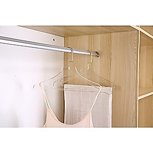 YBM Home Quality Acrylic Clear Coat Hangers Made of Clear Acrylic for a Luxurious Look and Feel for Wardrobe Closet, Clothes Hangers Organizes Closet, with Bar, Gold w/Flat Hook, 4119-6