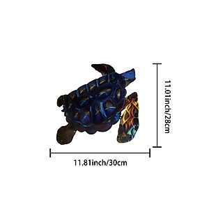 Bobbird Metal Sea Turtle Wall Decor, Metal Wall Art, Metal Sea Turtle Wall Decor, Sea Life Decor Bathroom Pool Nautical Decor (Blue,11.81inch)