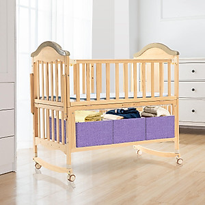 ORGMASTER Drawer Organizer Clothes, Linen Closet Organizers and Storage Box, Foldable Storage Baskets Dresser Drawer Dividers Containers Bins for Shelf, Wardrobe, Bedroom, Office, 9 Pack, Purple