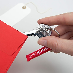 Suck UK Key Ring Box Cutter | Portable Safety Knife | Stainless Steel Cardboard Cutter | Mini Cutter Knife | Safety Knife Cutter Box Opener | Box Knife | Serrated Edge