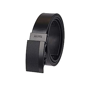 Kenneth Cole REACTION Men's Perfect Fit Adjustable Belt with Track Lock , Black Matte, Medium (34-36)