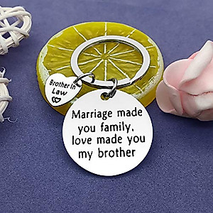 Brother in Law Gift Keychain Brother of The Bride Gift Marriage Made Us Family Love Made You My Brother Key Chain Wedding Birthday Christmas Thanksgiving Day Gift for Brother in Law