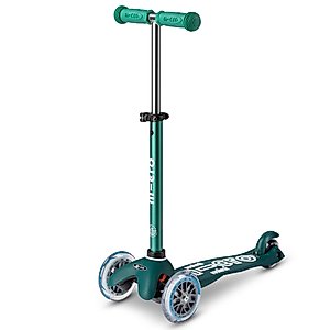 Micro Kickboard - Mini Deluxe Eco, 3-Wheeled, Lean-to-Steer, Swiss-Designed Micro Scooter Made with Recycled and Sustainable Materials, for Preschool Kids, Ages 2-5 (Dark Green)