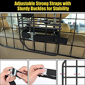 Gtongoko Dog Car Barriers for SUVs, Vehicles, Cars, & Trucks, Adjustable Heavy-Duty Wire Mesh Pet SUV Barriers Universal-Fit, Dog Car Guard, Car Accessories Safety Travel