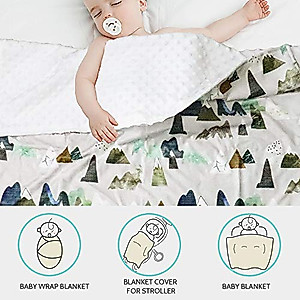 TANOFAR Baby Blankets, Adventure Mountains Minky Toddler Blanket for Boys Girls, Dotted Backing, Double Layer, Crib Receiving Blanket, for Nursery/Stroller/Toddler Bed/Carseat, 30 x 40 Inch