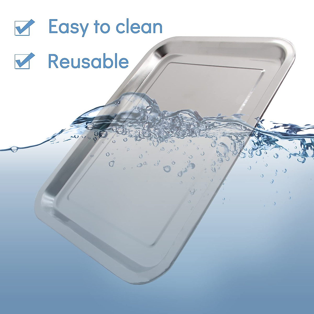 Stainless Steel Tray - Yangna 3 Pack Dental Tray 13.5'' X 10'' Stainless Steel Trays Piercing Instrument Tray Flat Tool