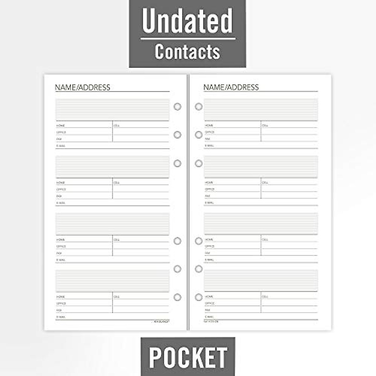AT-A-GLANCE Day Runner Telephone and Address Pages, Refill, Loose-Leaf, Undated, for Planner, 3-3/4" x 6-3/4", Size 3, 30 Sheets/Pack (013-230)