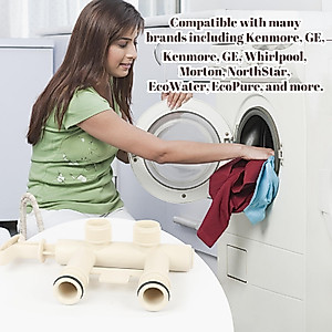 Water Softener Bypass Valve with Threaded Adapters Replacement 7129871 for Kenmore, GE, Whirlpool, Morton, NorthStar, EcoWater, EcoPure Replaces 34371, WS15X10012, 3437, 3437299 and 42-3437