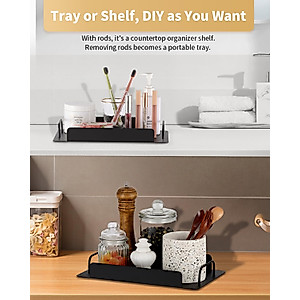 KATHY&BOB Bathroom Countertop Organizer, Make-up Desk Organization, Dressing Shelf Desktop Storage for Bathroom Cosmetic Dorm Kitchen Living Room, Multipurpose Cubicle Display Rack (Black, 3 Tiers)