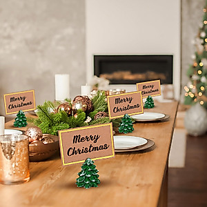 Watersay 12 Pcs Christmas Tree Place Card Holders with 24 Pcs Seating Cards Table Number Holders Place Cards for Christmas Party Wedding Anniversary Birthday Decorations