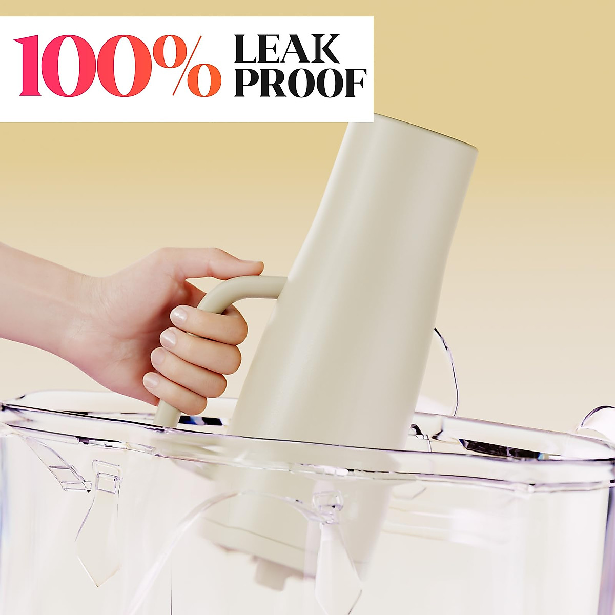 FOHGEE 40oz Tumbler with Handle and Straw Lid【Magnetic lid + Removable built-in straw】100% Leak-proof Travel Coffee Mug, Stainless Steel Insulated Cup, Keeps Cold for 24Hrs (ChillWave Cream Whisper)