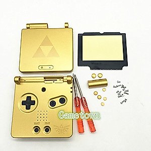 Gametown NEW Full Housing Shell Pack Case Cover for GBA SP Gameboy Advance SP Triforce Glod