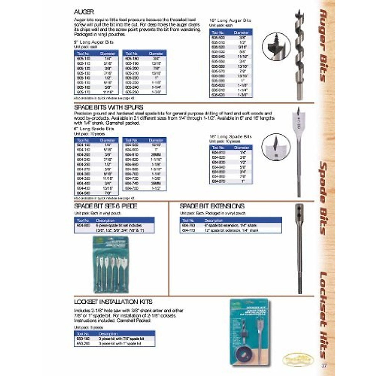 Timberline - 1-1/16 Diameter SPAD Bit (604-620)