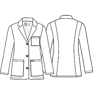 Cherokee Women Scrubs Lab Coat 28'' Consultation CK451, M, White