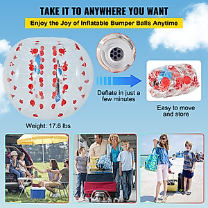 Happybuy Inflatable Bumper Ball 4 FT / 1.2M Diameter, Bubble Soccer, Blow It Up in 5 Min, Inflatable Zorb Ball for Adults or Children