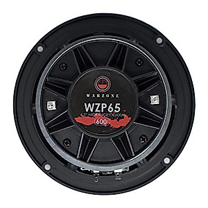 Gravity WZP65 Warzone Series 6.5" inch Pro Midrange Coaxial Loud Speaker 4-Ohms with 600 WATT Max, 1 Speaker Corrugated Speaker Surround with Oversize Magnet Motor Structure
