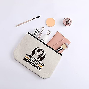 kdxpbpz Feminist Gifts, A Woman’s Place Is in the Resistance, Feminist Makeup Bag Gift for Women Sister Girls Friend, Empowerment Empowered Woman, Sci-fi Movie Fan Gift, Travel Toiletry Zipper Pouch
